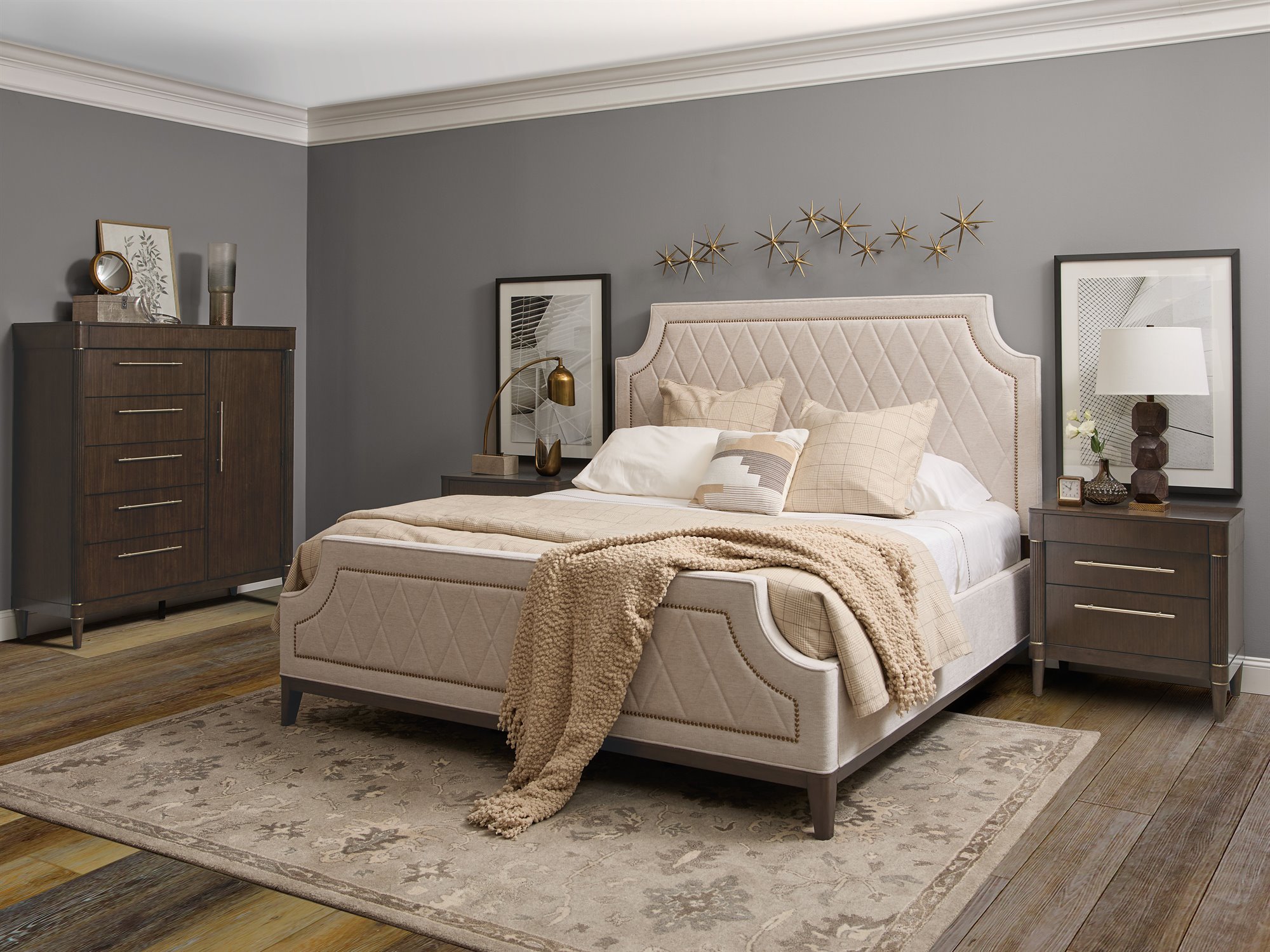 Pulaski Asher Park Piano Brown White Rubberwood Wood Queen Panel Bed ...