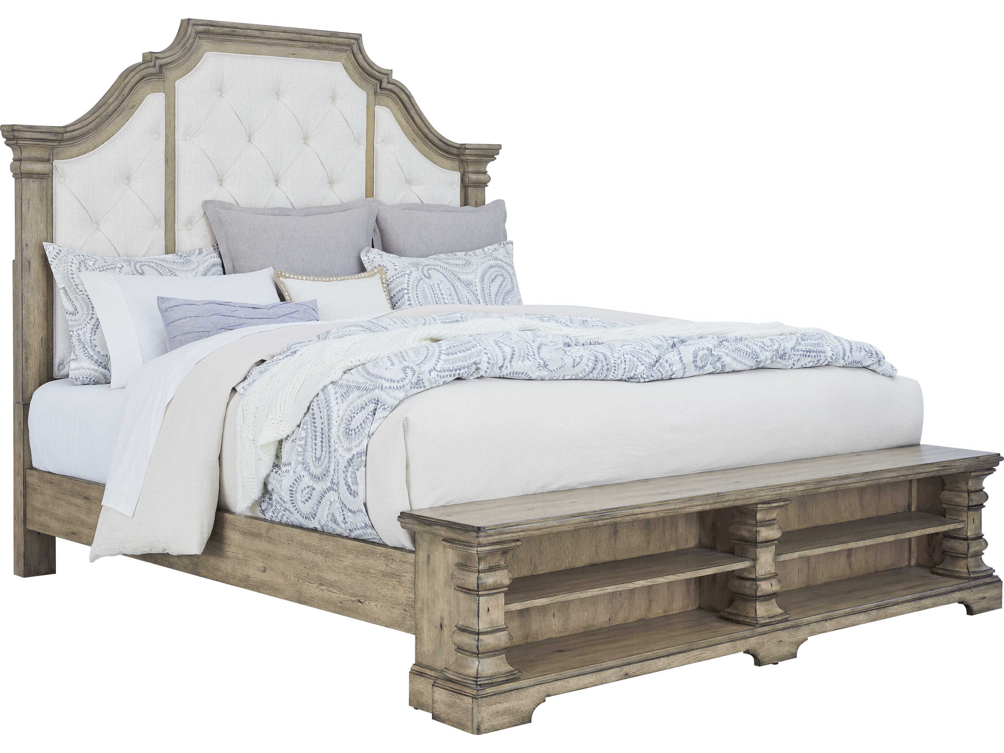 Pulaski Garrison Grassland Porcelain / Natural Queen Panel Bed with ...
