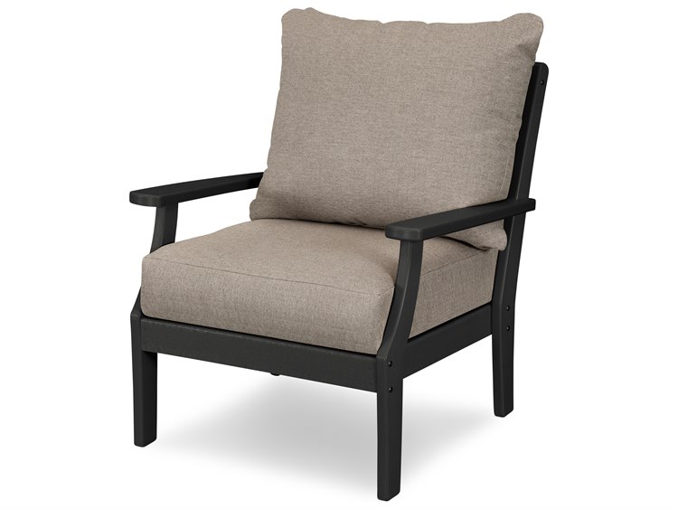 POLYWOOD® Braxton Recycled Plastic Cushion Outdoor Patio Lounge Chair ...