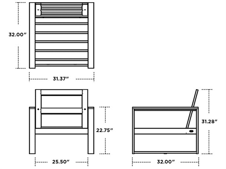 POLYWOOD® Edge Recycled Plastic Outdoor Patio Lounge Chair | PW4601