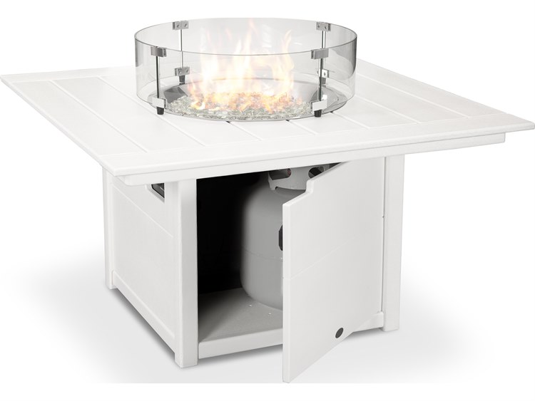 POLYWOOD® Recycled Plastic Square Outdoor Fire Pit Table | PWCTF42S