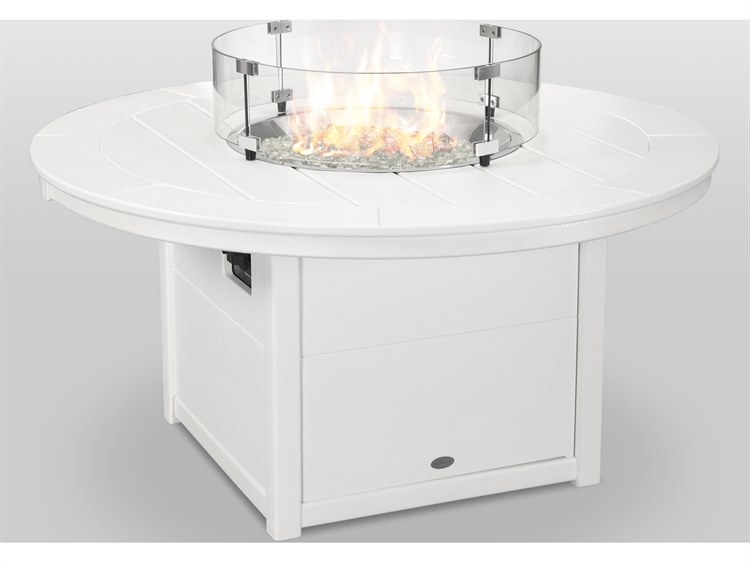 POLYWOOD® Recycled Plastic Round Outdoor Patio Fire Pit Table | PWCTF48R