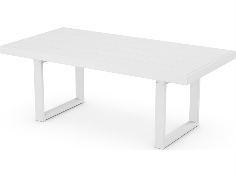 POLYWOOD® Edge Recycled Plastic Rectangular Patio Dining Table with ...