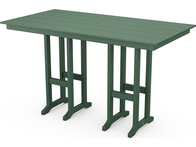 POLYWOOD® Farmhouse Recycled Plastic Rectangular Outdoor Bar Table ...