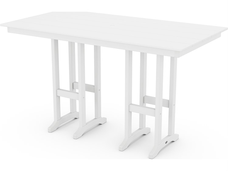 POLYWOOD® Farmhouse Recycled Plastic Rectangular Outdoor Bar Table ...