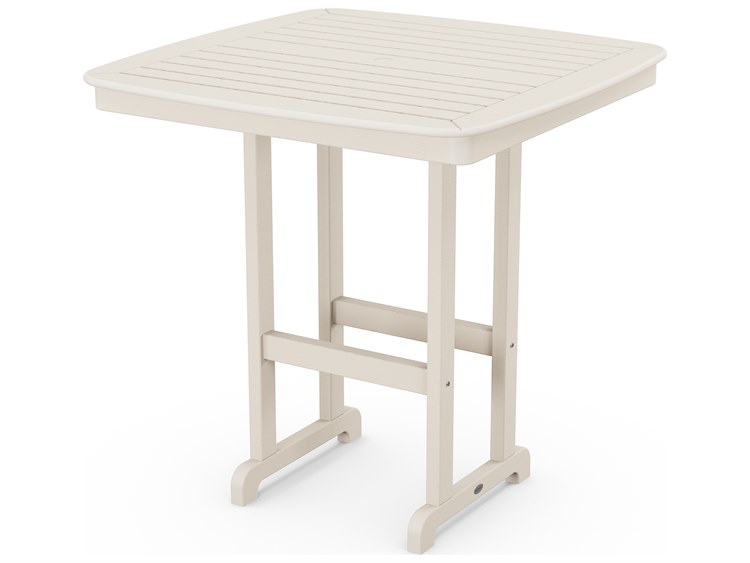 POLYWOOD® Nautical Recycled Plastic Square Outdoor Bar Table | PWNCBT44