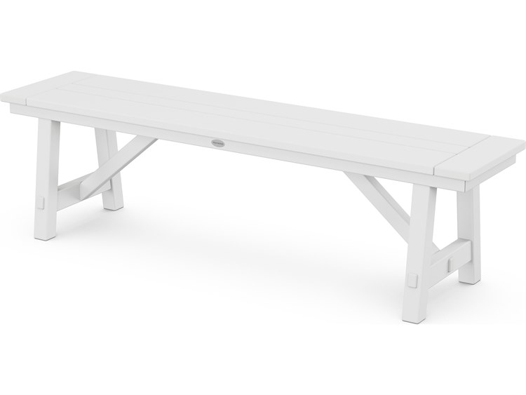 POLYWOOD® Rustic Farmhouse Recycled Plastic Backless Outdoor Patio ...