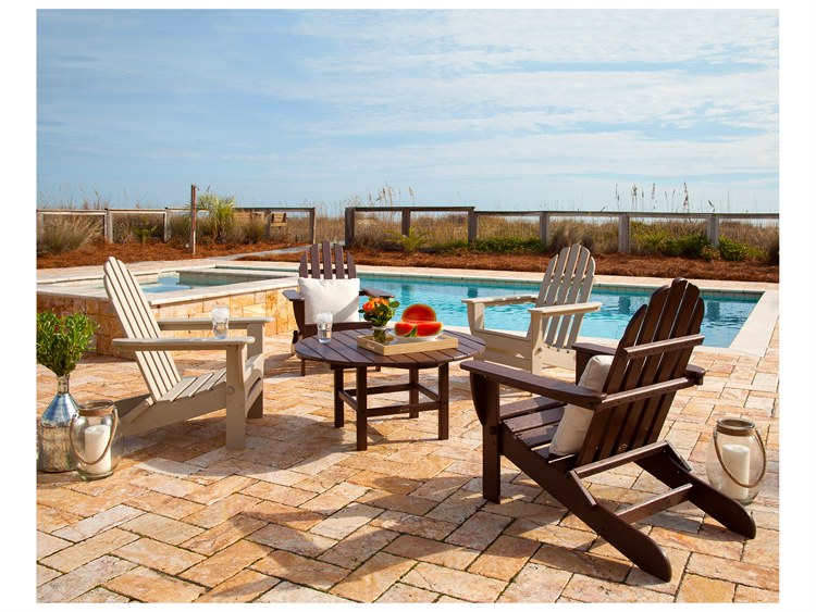 POLYWOOD® Classic Adirondack Recycled Plastic 5-Piece Outdoor Lounge Set | PWPWS1191