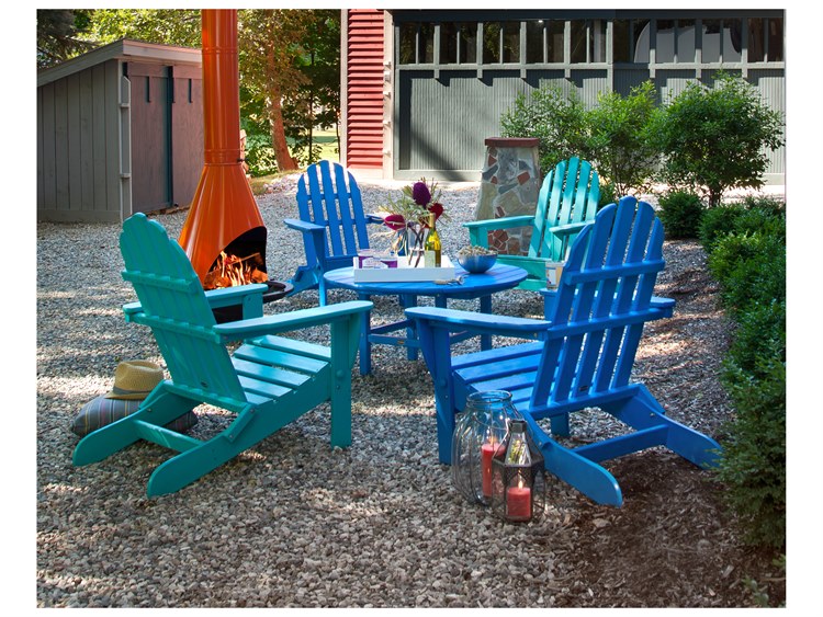 POLYWOOD® Classic Adirondack Recycled Plastic 5-Piece Outdoor Lounge Set | PWPWS1191