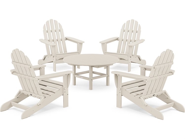 POLYWOOD® Classic Adirondack Recycled Plastic 5-Piece Outdoor Lounge Set | PWPWS1191