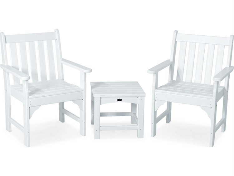 POLYWOOD® Vineyard Recycled Plastic 3-Piece Garden Outdoor Lounge Set ...