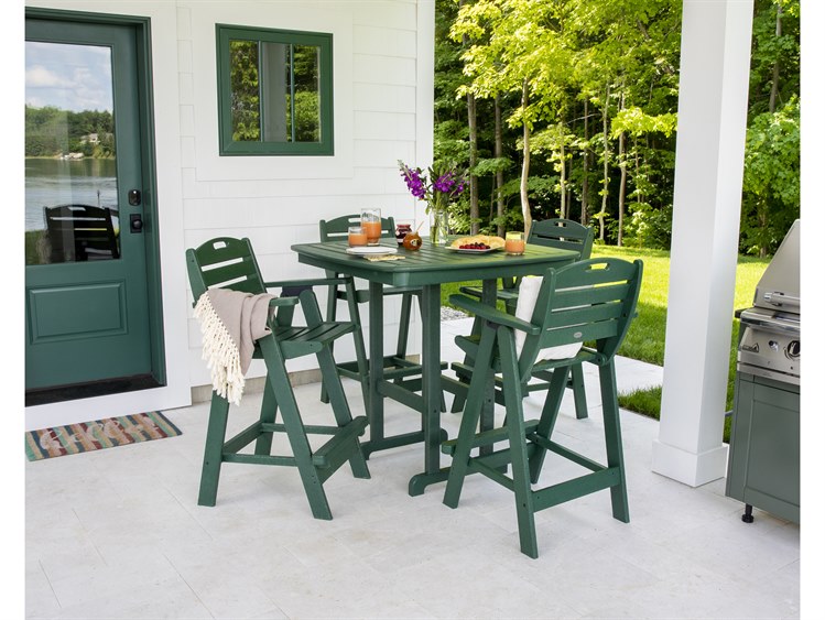 POLYWOOD® Nautical Recycled Plastic 5-Piece Bar Set | PWPWS1441