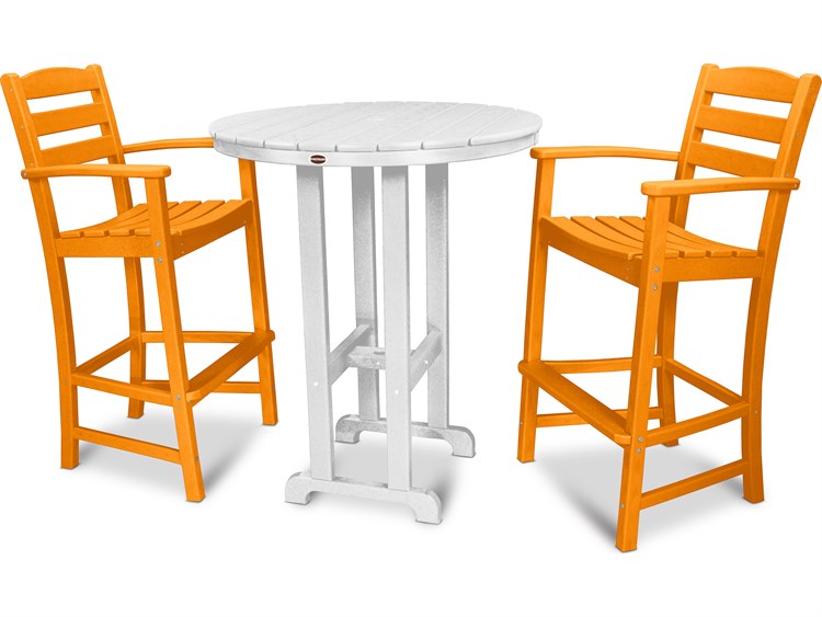 POLYWOOD® La Casa Cafe Recycled Plastic 3 Piece Bar Set | PWPWS219