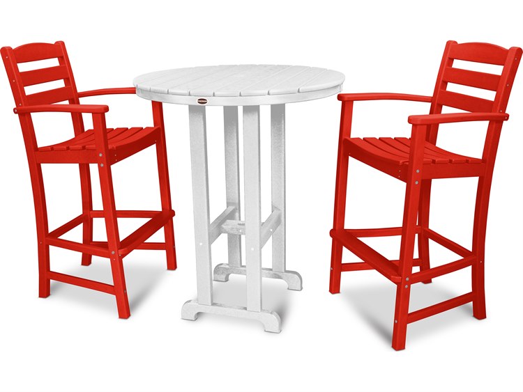 POLYWOOD® La Casa Cafe Recycled Plastic 3 Piece Bar Set | PWPWS219