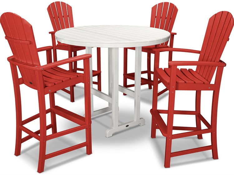 POLYWOOD® Palm Coast Recycled Plastic 5 Piece Bar Set | PWPWS2611