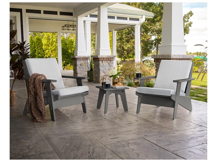 POLYWOOD® Riviera Modern Recycled Plastic 3 Piece Outdoor Patio Lounge ...