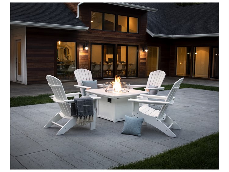 POLYWOOD® Nautical Recycled Plastic 5 Piece Outdoor Lounge Set | PWPWS4091