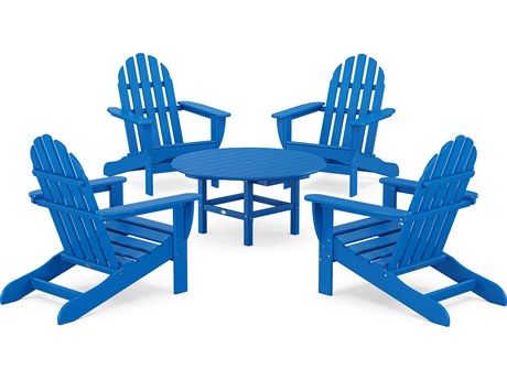 POLYWOOD® Classic Adirondack Recycled Plastic 5-Piece Lounge Set | PWPWS1191