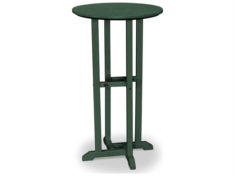 POLYWOOD® Traditional Recycled Plastic Round Patio Bar Height Table ...