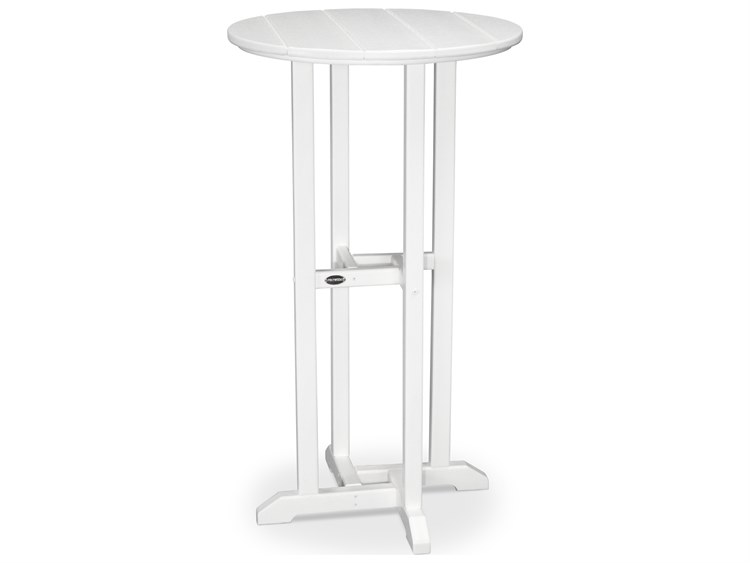 POLYWOOD® Traditional Recycled Plastic Round Patio Bar Height Table ...