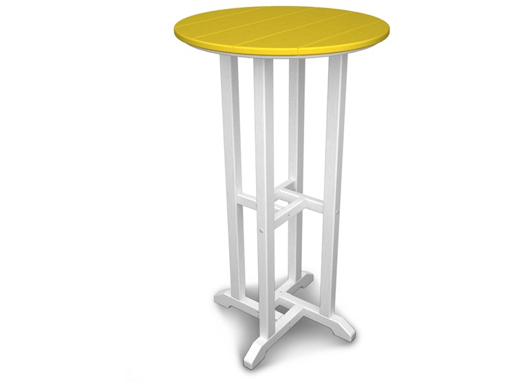 POLYWOOD® Contempo Recycled Plastic Round Outdoor Bar Height Table ...