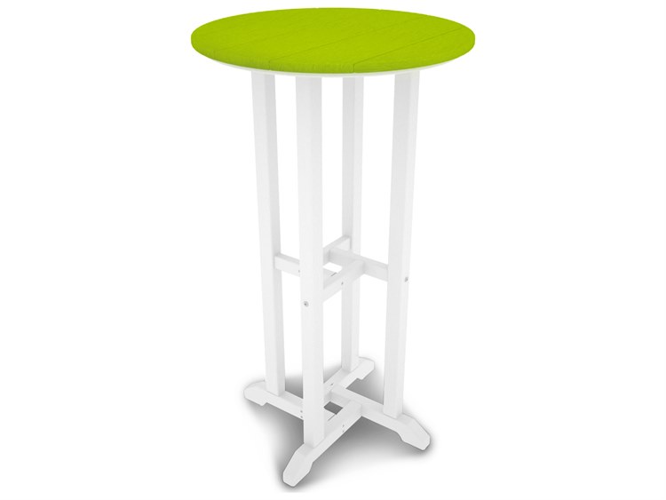 POLYWOOD® Contempo Recycled Plastic Round Outdoor Bar Height Table ...