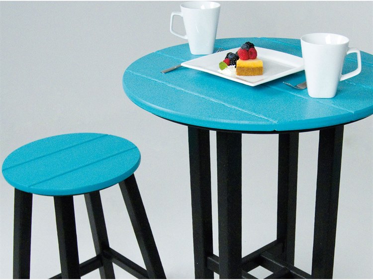 POLYWOOD® Contempo Recycled Plastic Round Outdoor Bar Height Table ...