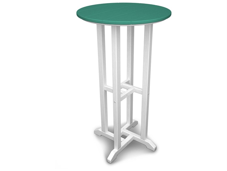 POLYWOOD® Contempo Recycled Plastic Round Outdoor Bar Height Table ...