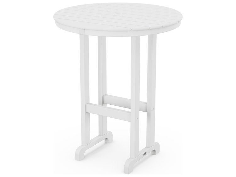 POLYWOOD® Traditional Recycled Plastic Round Outdoor Patio Bar Height ...