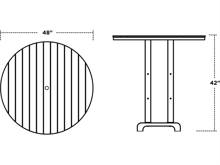 POLYWOOD® Traditional Recycled Plastic Round Patio Bar Height Table ...