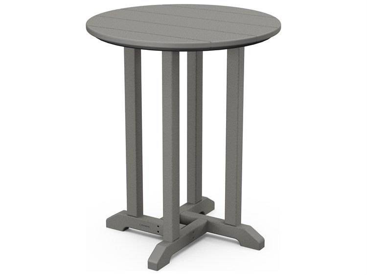 POLYWOOD® Traditional Recycled Plastic Round Outdoor Patio Bistro Table ...