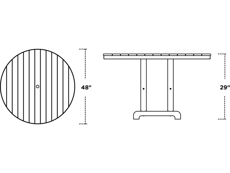 POLYWOOD® La Casa Cafe Recycled Plastic Round Patio Dining Table with ...