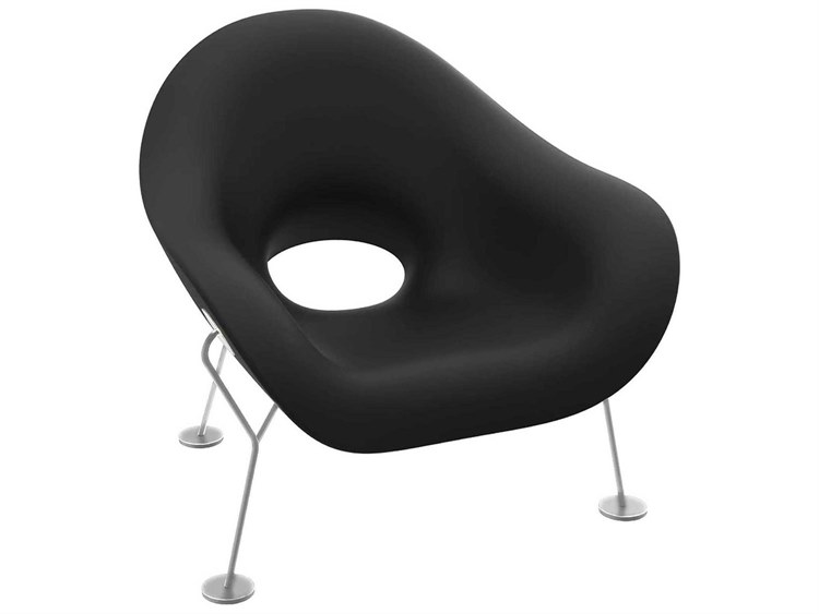 Qeeboo Outdoor Pupa Black Recycled Plastic Lounge Chair | QBO60001BLPC