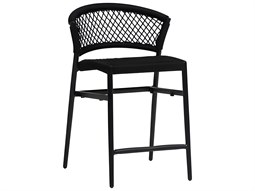 Ratana Ria Silver Black Aluminum Rope Bar Stool | RANFN58841BLK