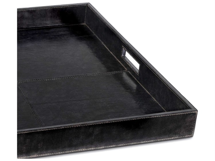 Regina Andrew Derby Black Leather Tray | REG201507BLK