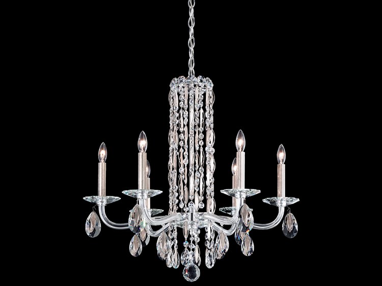 Schonbek Sarella 6-Light Silver Crystal Candelabra Chandelier | S5RS8306