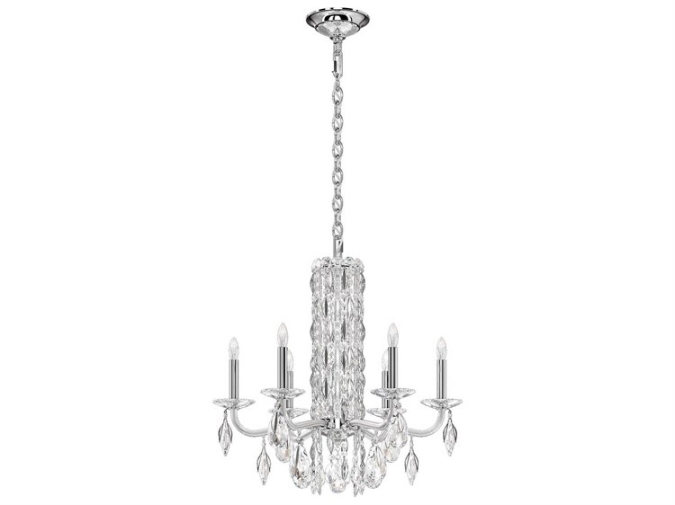 Schonbek Sarella 6-Light Silver Crystal Candelabra Chandelier | S5RS8306