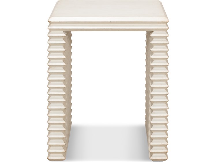 Sarreid Ltd Stacked Side Table Antique White Sa535273 6056