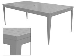 Tropitone Amici Aluminum Rectangular KD Outdoor Dining Table with Umbrella Hole | TP691896U28
