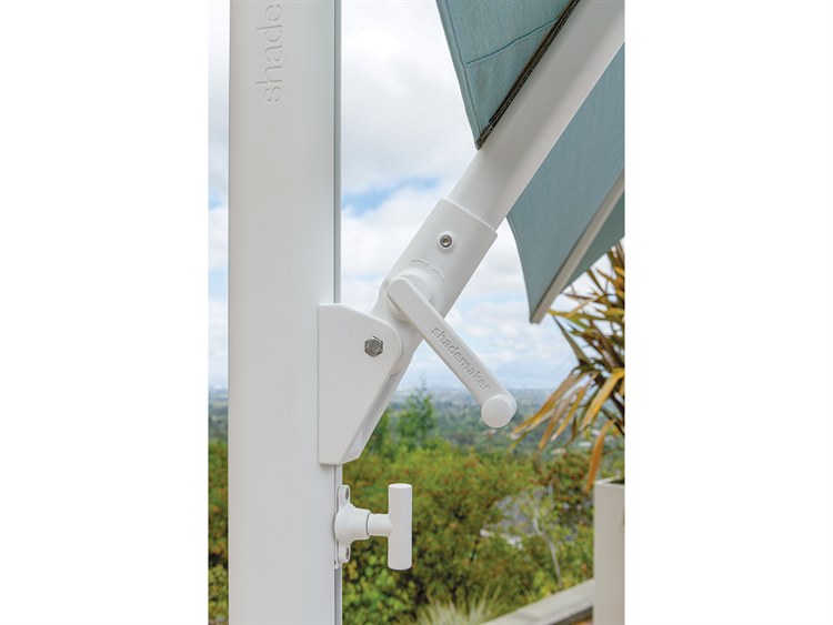 Shademaker Polaris Aluminum 13 Foot Square Crank Lift Outdoor Patio ...