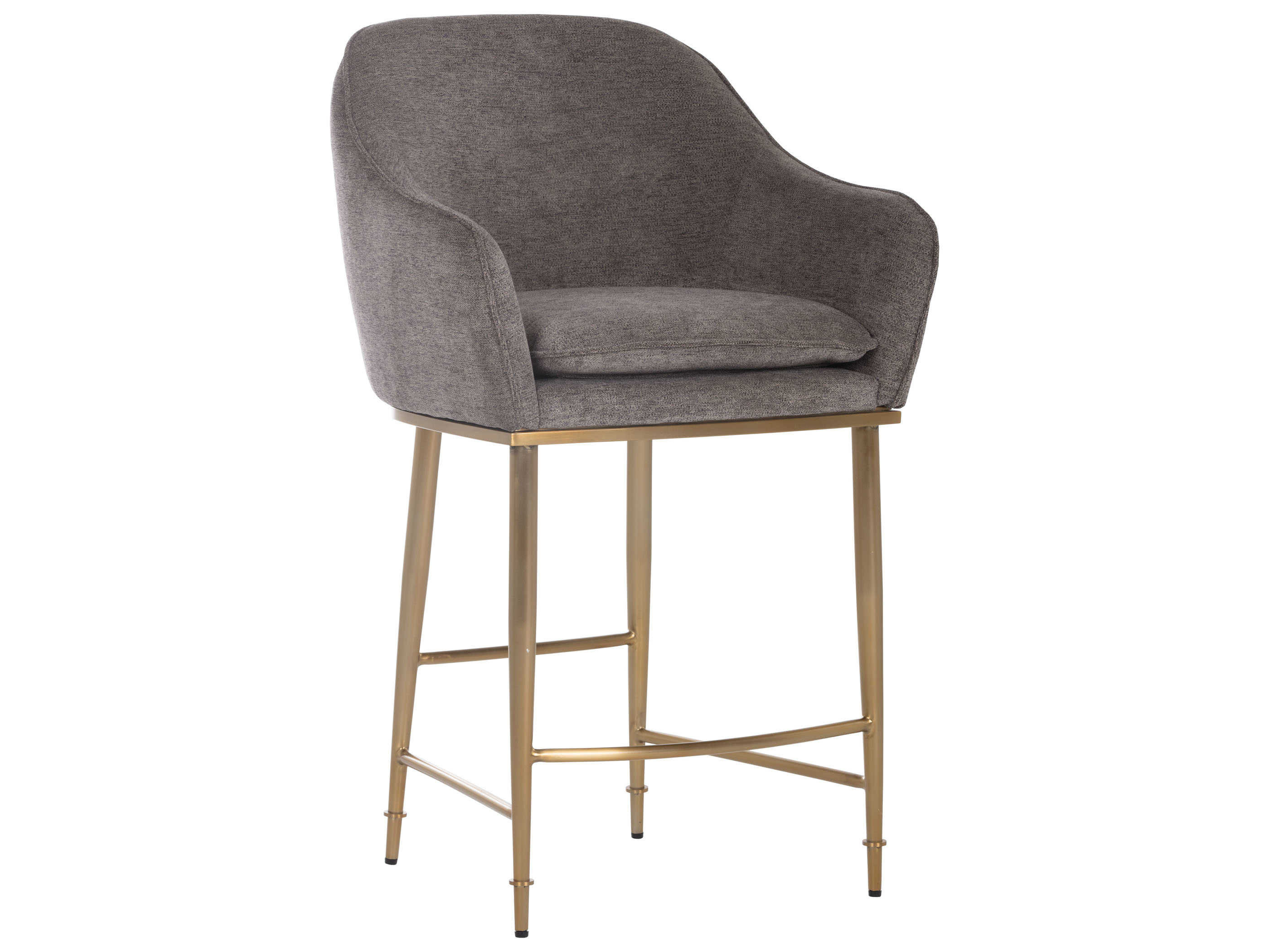 Sunpan Modern Home Ikon Sparrow Grey / Brushed Gold Arm Counter Height ...
