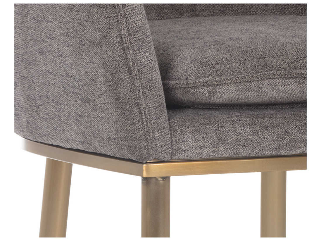 Sunpan Modern Home Ikon Sparrow Grey / Brushed Gold Arm Counter Height ...