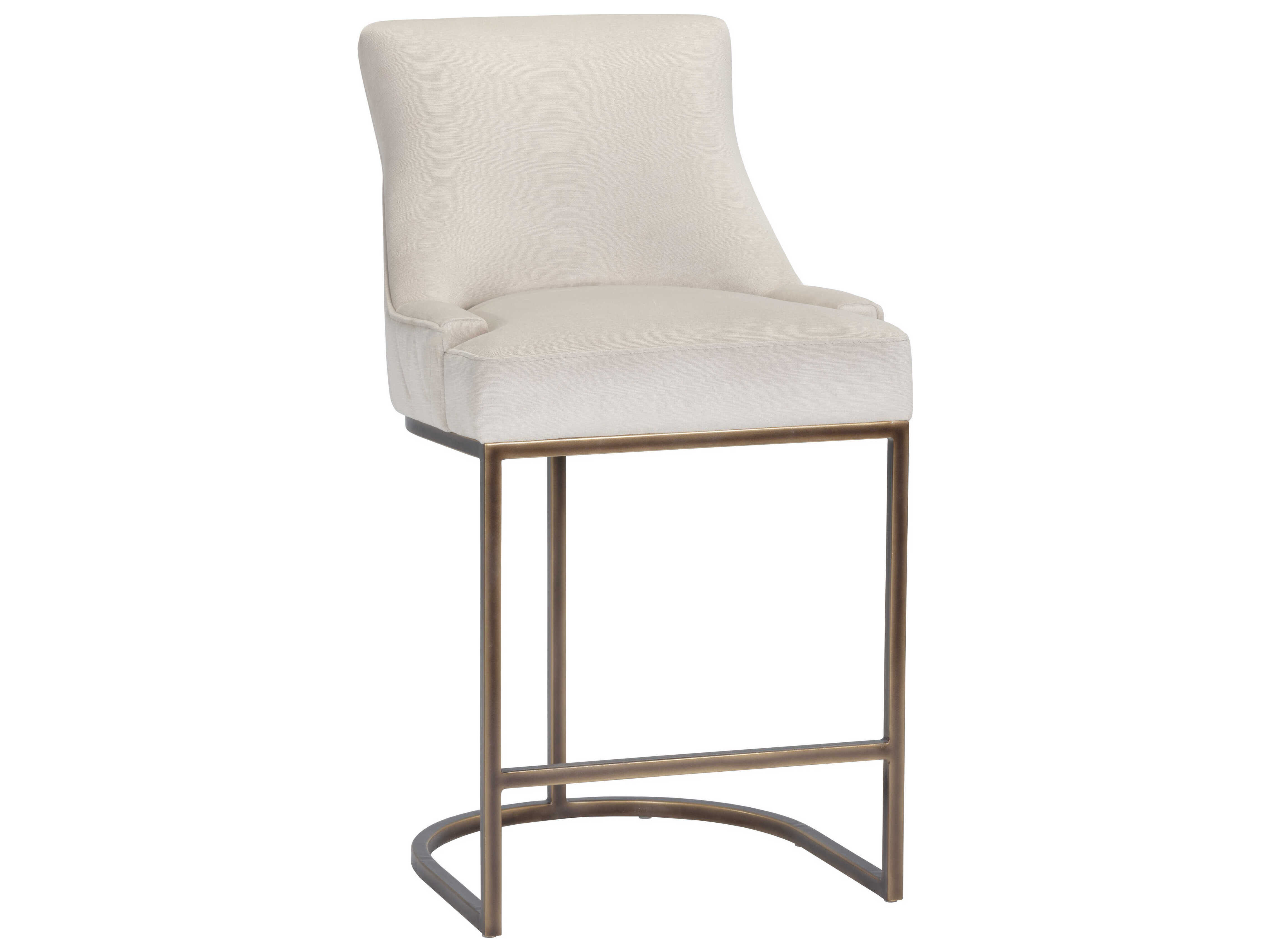 Sunpan Irongate Florence Fabric Upholstered Cream Rustic Bronze Counter ...