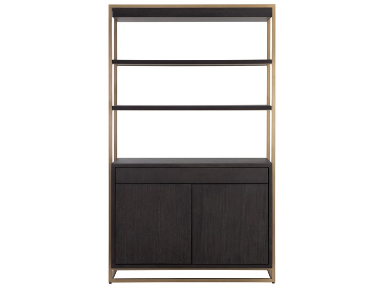 Sunpan Baldessara Grey Rustic Bronze Bookcase | SPN108119
