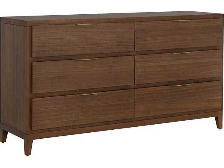 Sunpan Modern Home Walnut Six-Drawer Double Dresser | SPN108820
