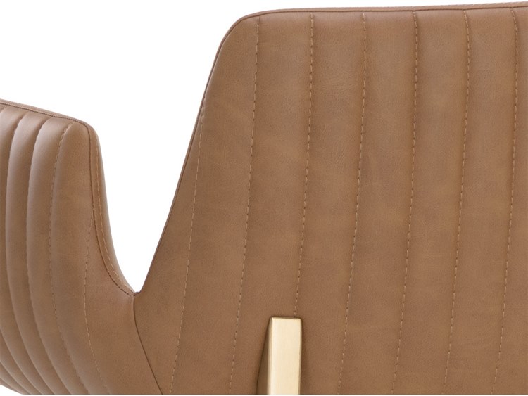 Sunpan Ikon Gold Faux Leather Bar Stool | SPN111123