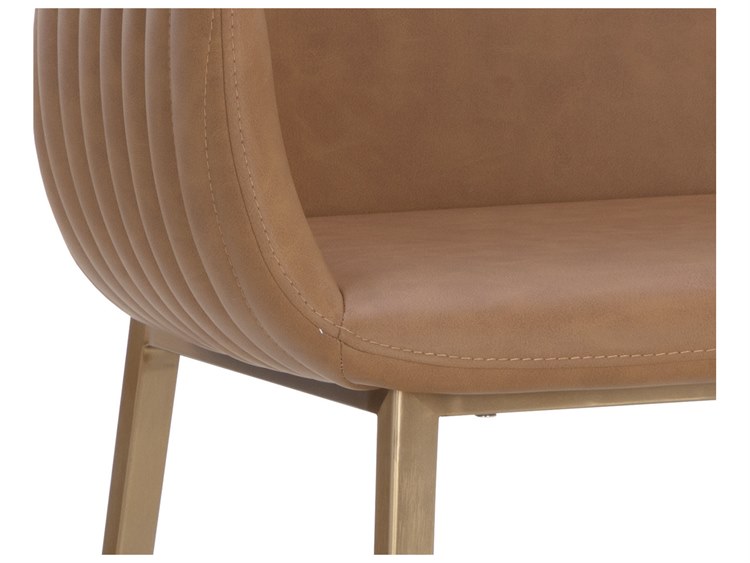 Sunpan Ikon Gold Faux Leather Bar Stool | SPN111123