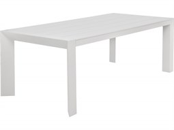 Ebel Trevi Aluminum Rectangular Plank Top Outdoor Dining Table with Umbrella Hole | EBL968