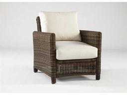 South Sea Rattan Del Ray Wicker Chestnut Round Glass Outdoor Patio ...