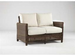 South Sea Rattan Del Ray Wicker Chestnut Round Glass Outdoor Patio ...